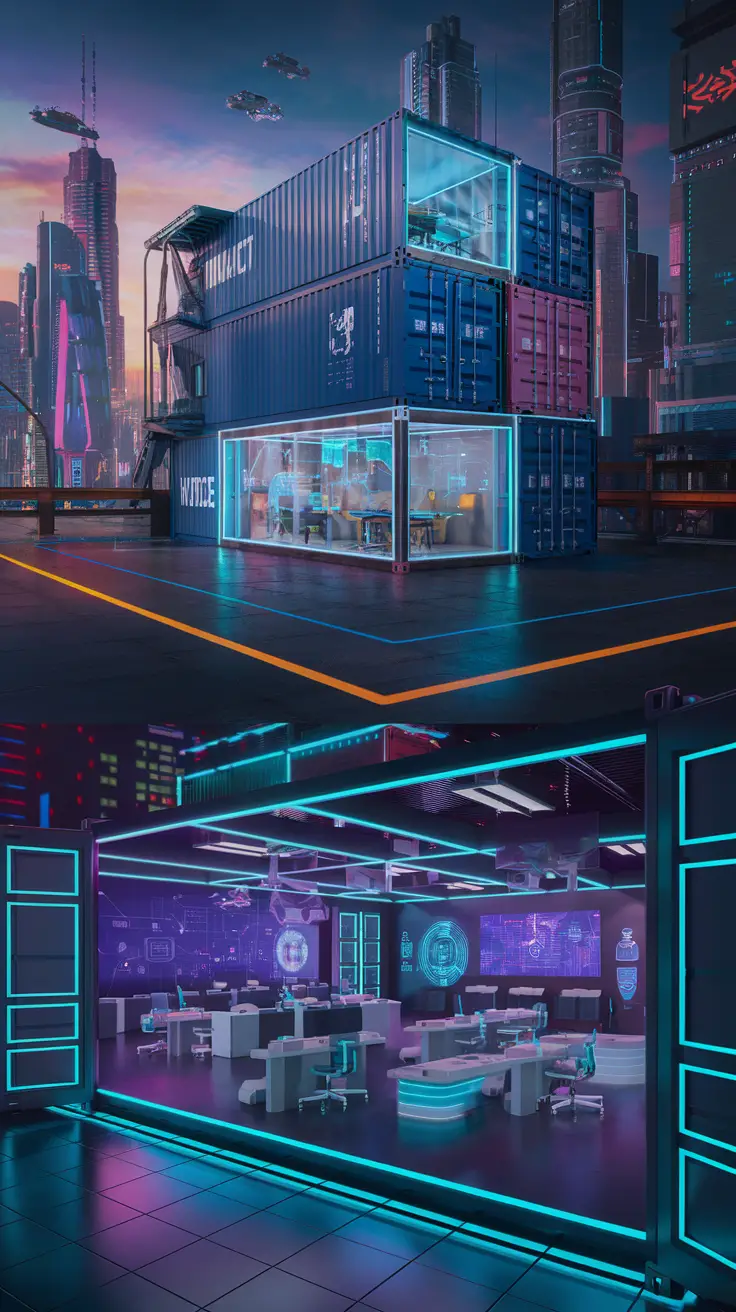10+ Futuristic Cyberpunk Container Home Designs
