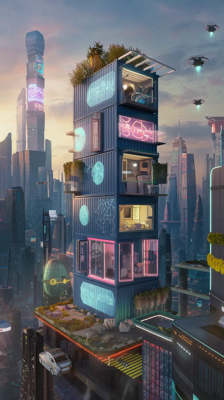 10+ Futuristic Cyberpunk Container Home Designs