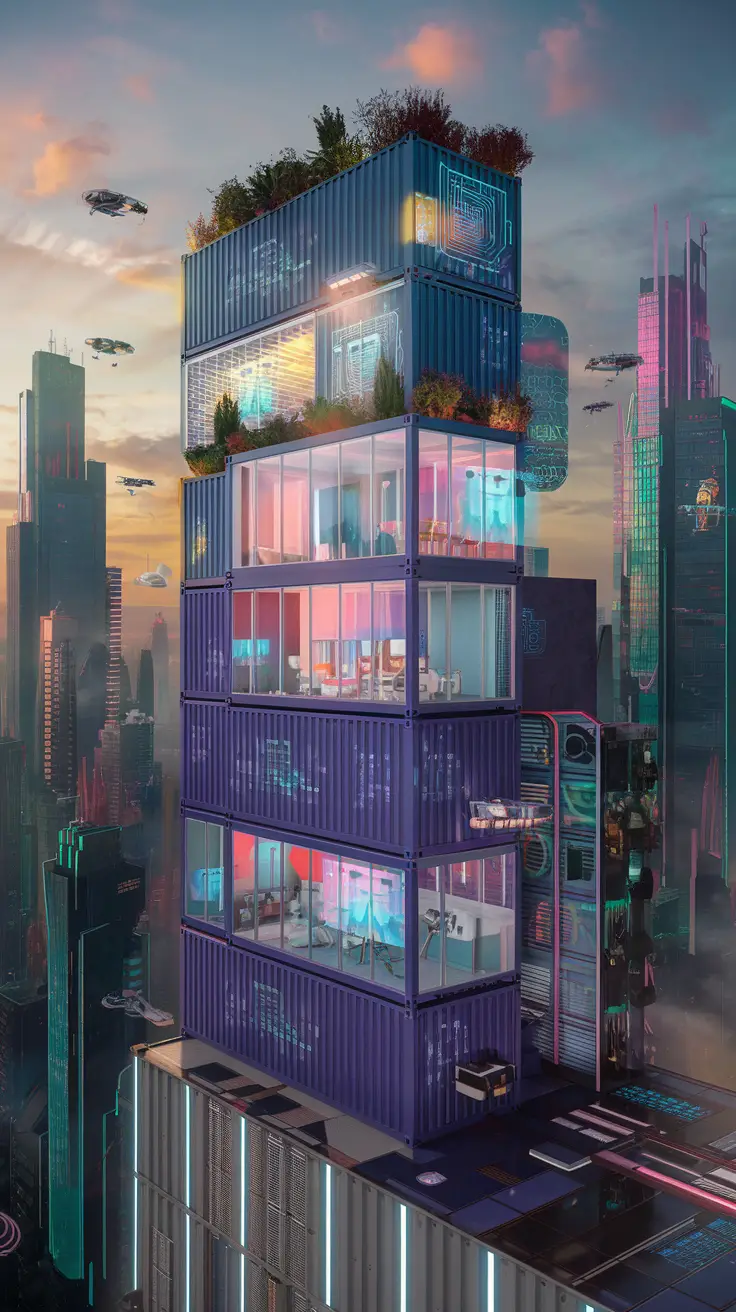 10+ Futuristic Cyberpunk Container Home Designs