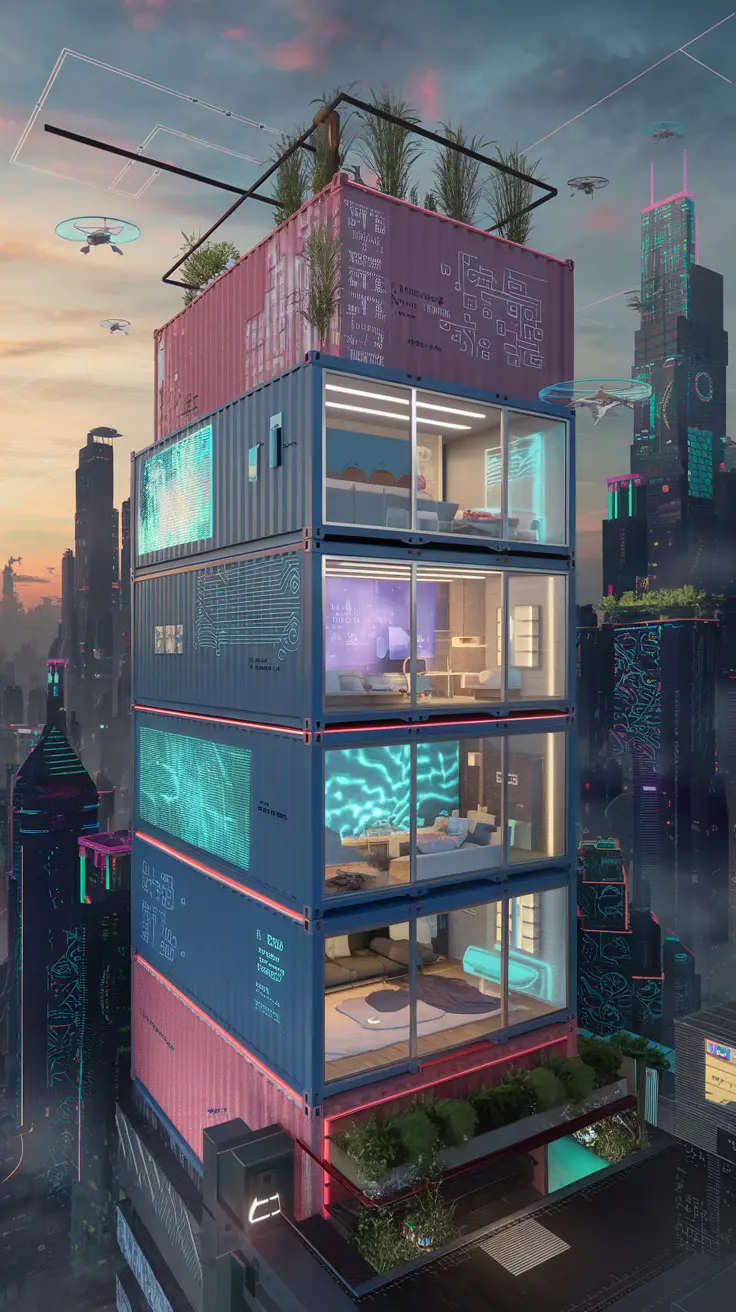 10+ Futuristic Cyberpunk Container Home Designs