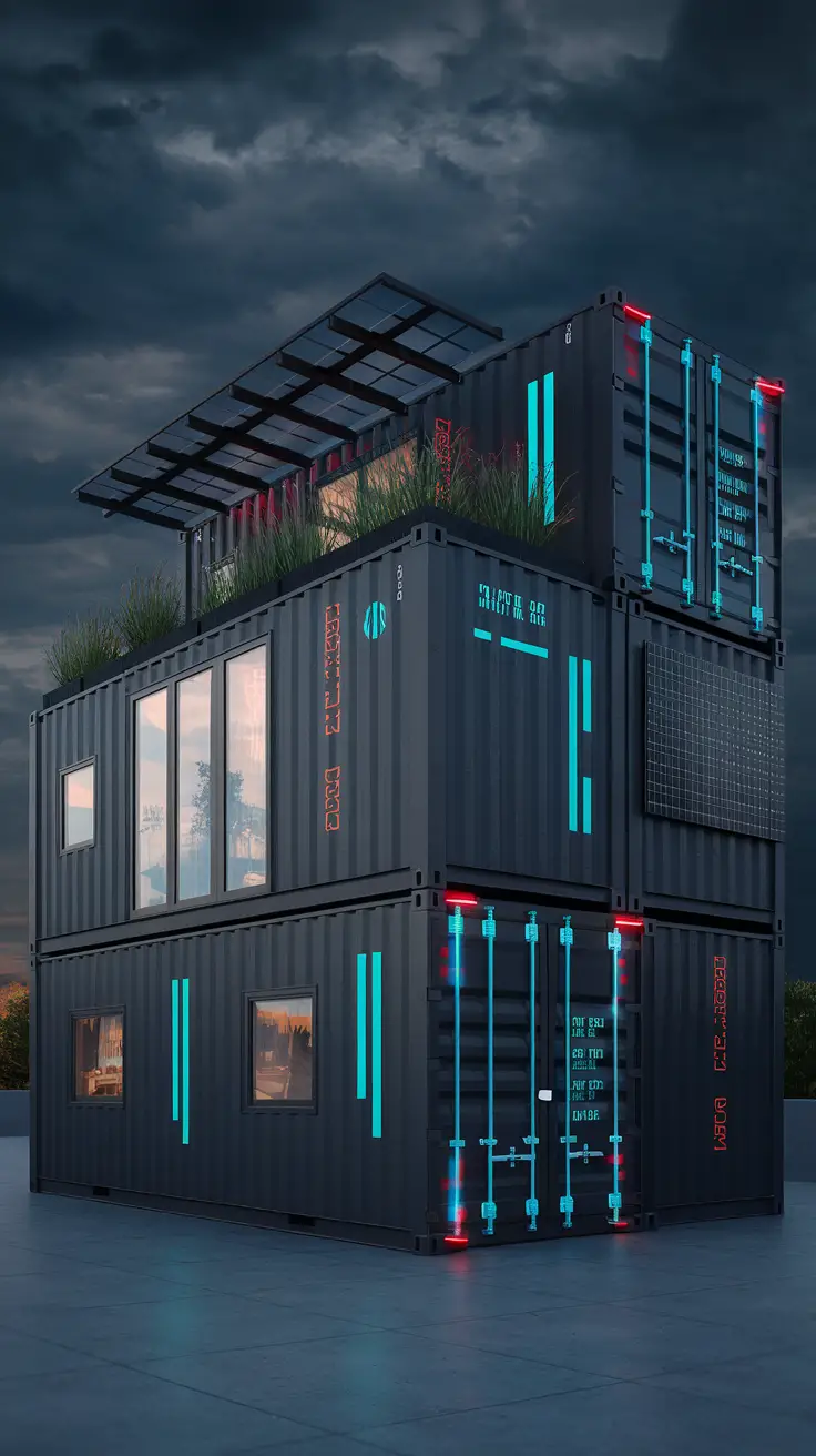 10+ Futuristic Cyberpunk Container Home Designs