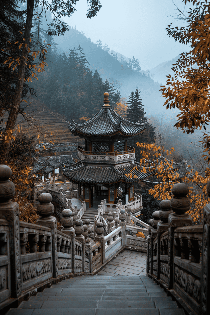 10+ Ancient Chinese Aesthetic Temples in Autumn